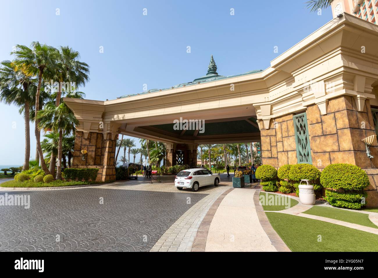 Hotel entrance at the Atlantis the Palm hotel in Dubai,United Arab ...