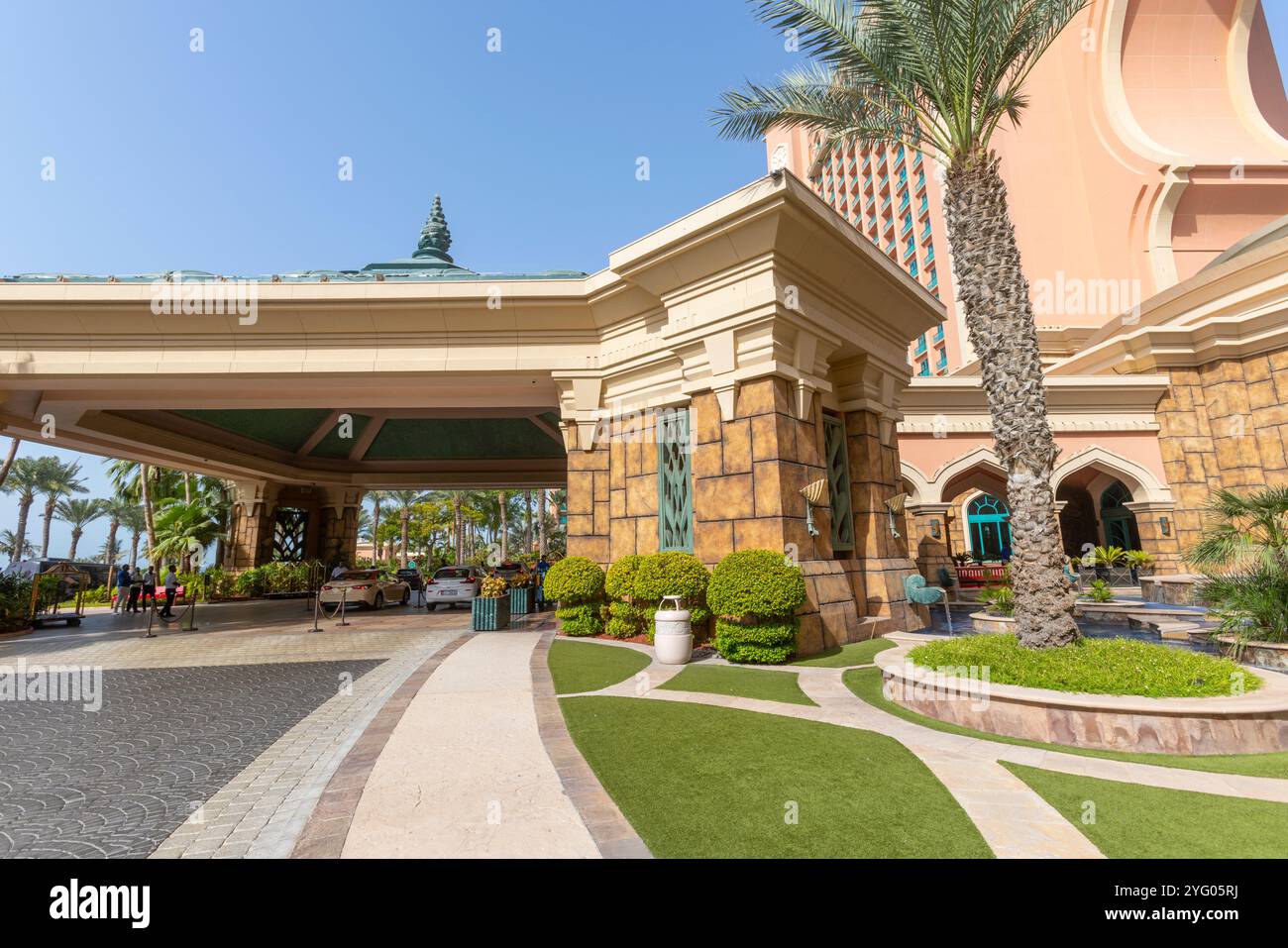 Hotel entrance at the Atlantis the Palm hotel in Dubai,United Arab ...