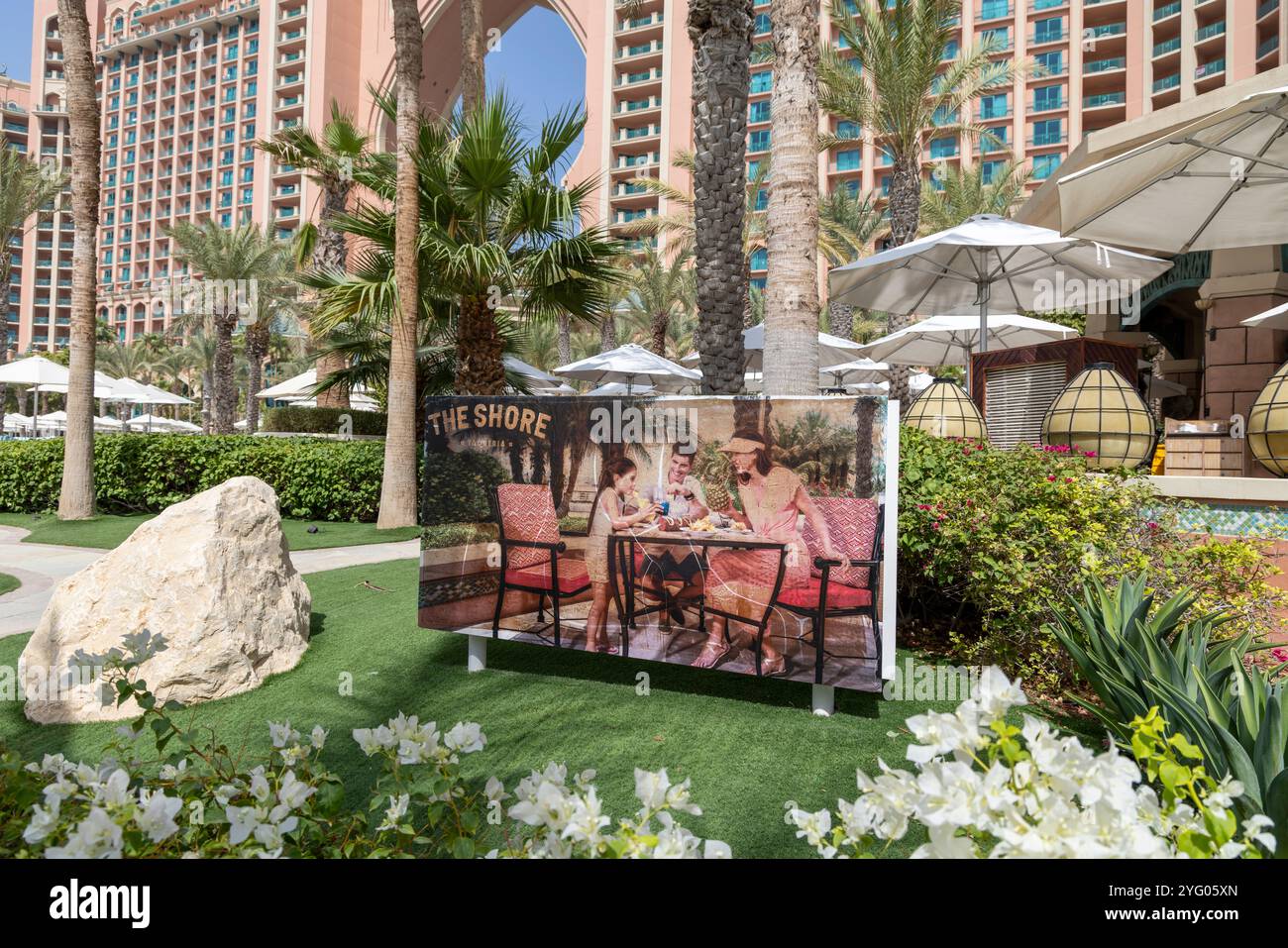 The Shore restaurant set amongst the gardens of the Atlantis the Palm ...