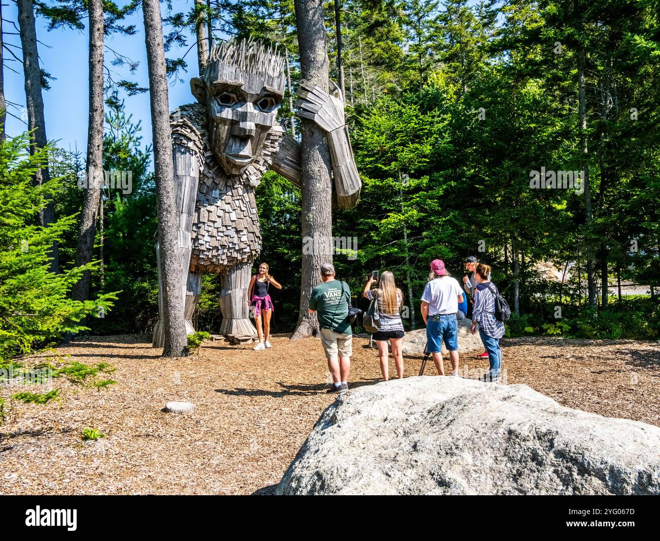 giant troll, Roskva, in the Coastal Maine Botanical Gardens in Boothbay ...