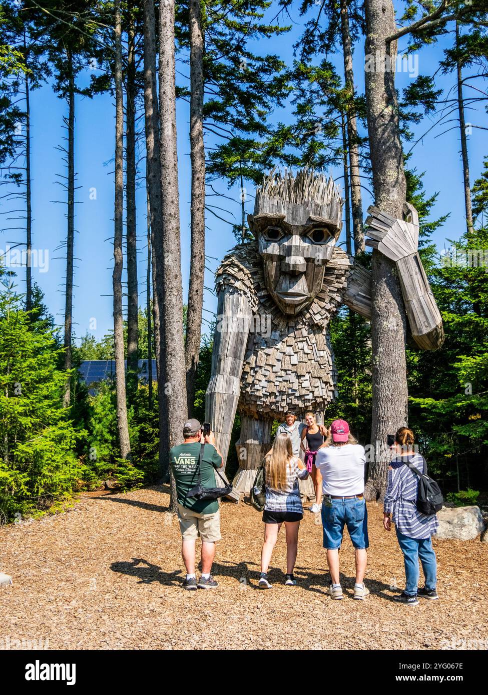 giant troll, Roskva, in the Coastal Maine Botanical Gardens in Boothbay ...