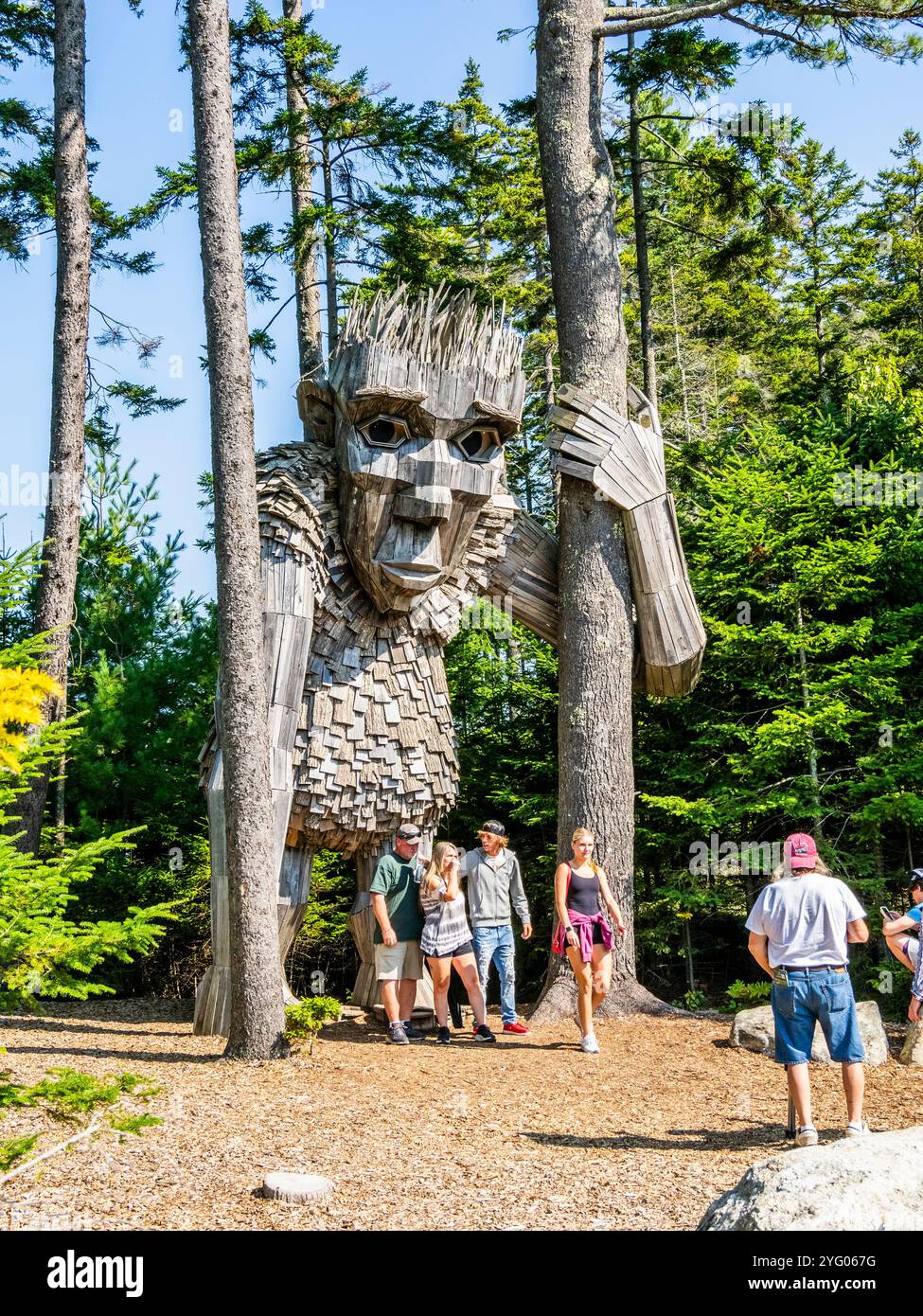 giant troll, Roskva, in the Coastal Maine Botanical Gardens in Boothbay ...