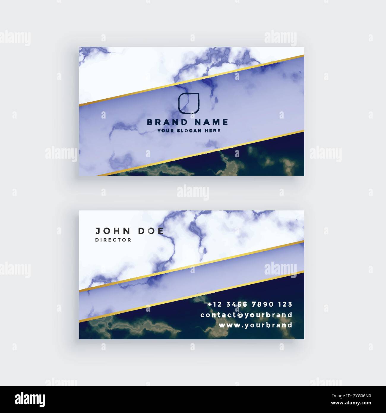 stylish blue marble business card design Stock Vector Image & Art - Alamy