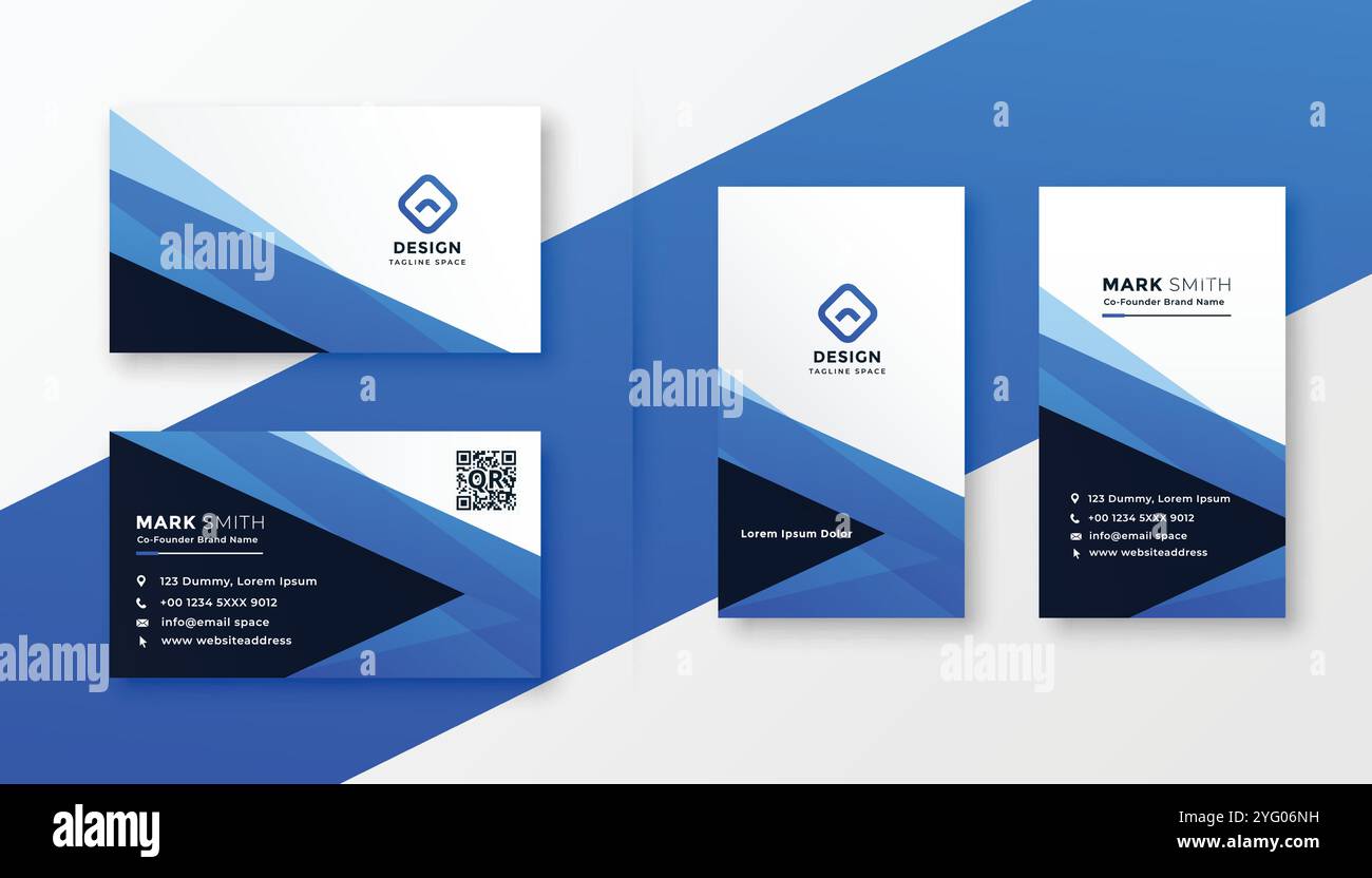 abstract blue business card design Stock Vector Image & Art - Alamy
