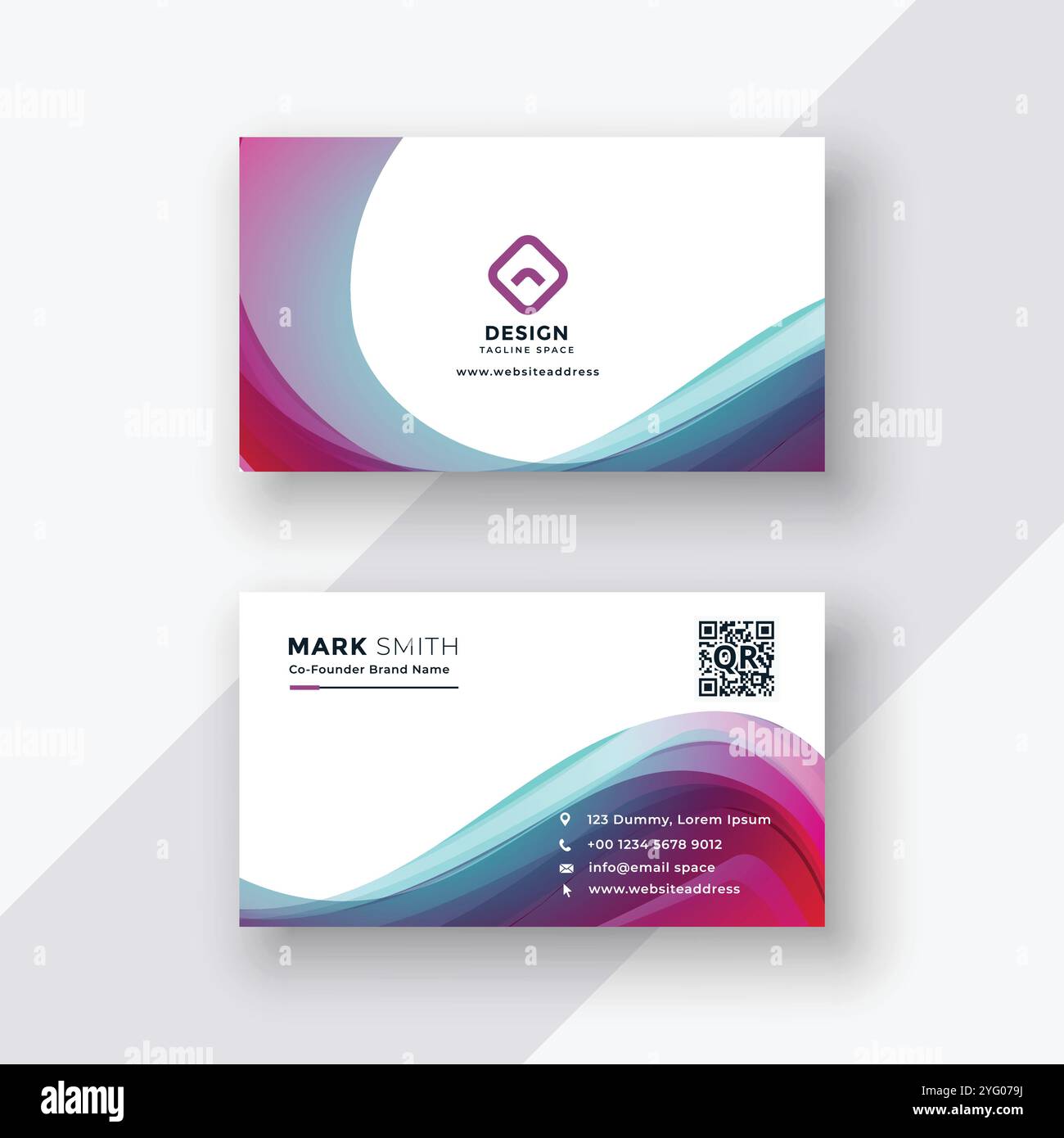 stylish colorful wavy business card design Stock Vector Image & Art - Alamy