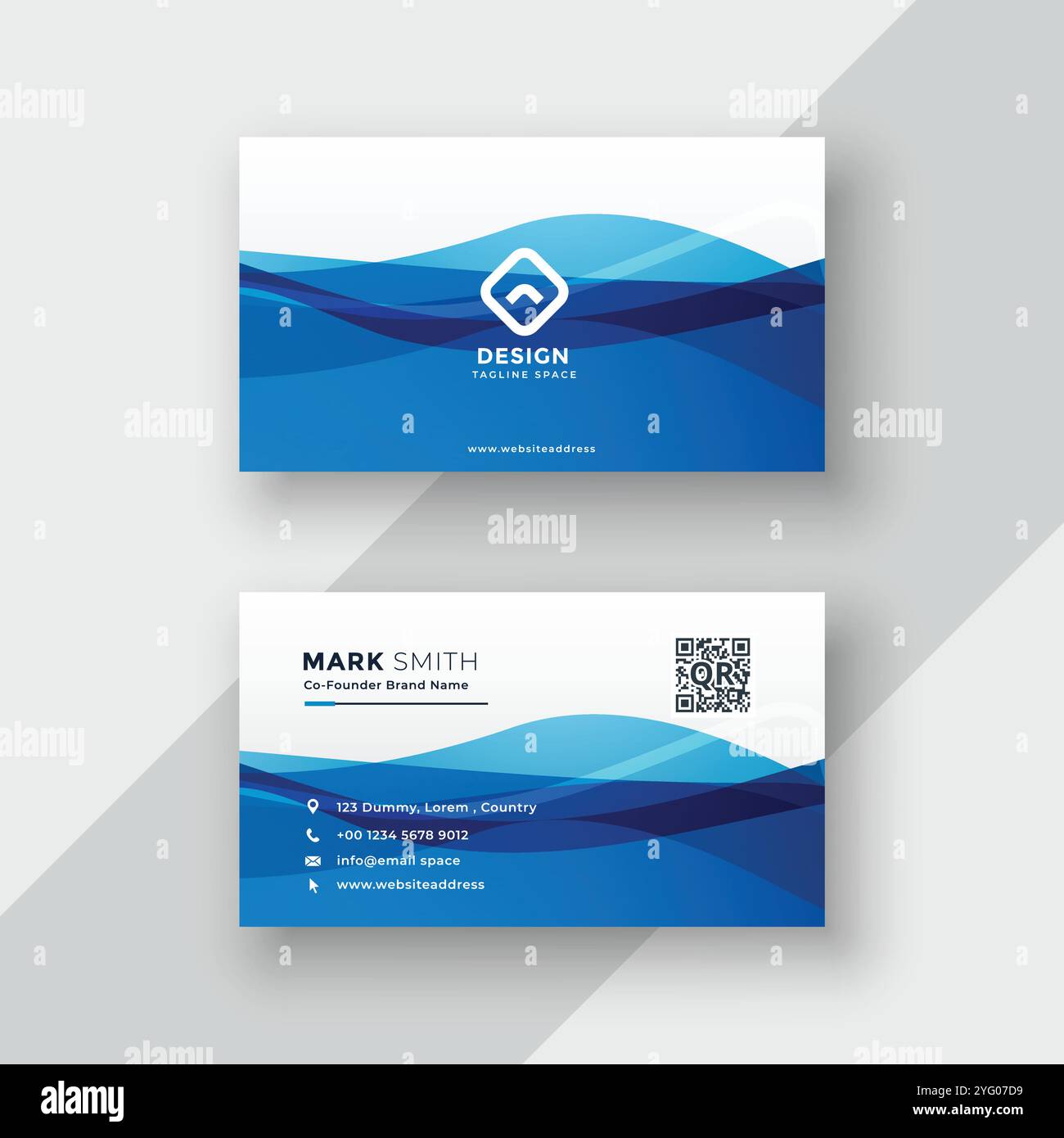abstract blue business card design Stock Vector Image & Art - Alamy