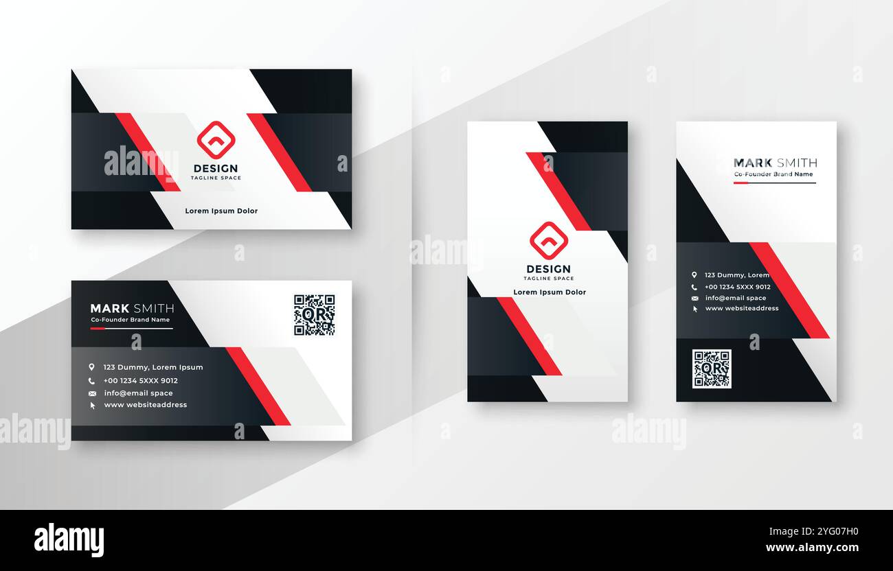red company business card design Stock Vector Image & Art - Alamy