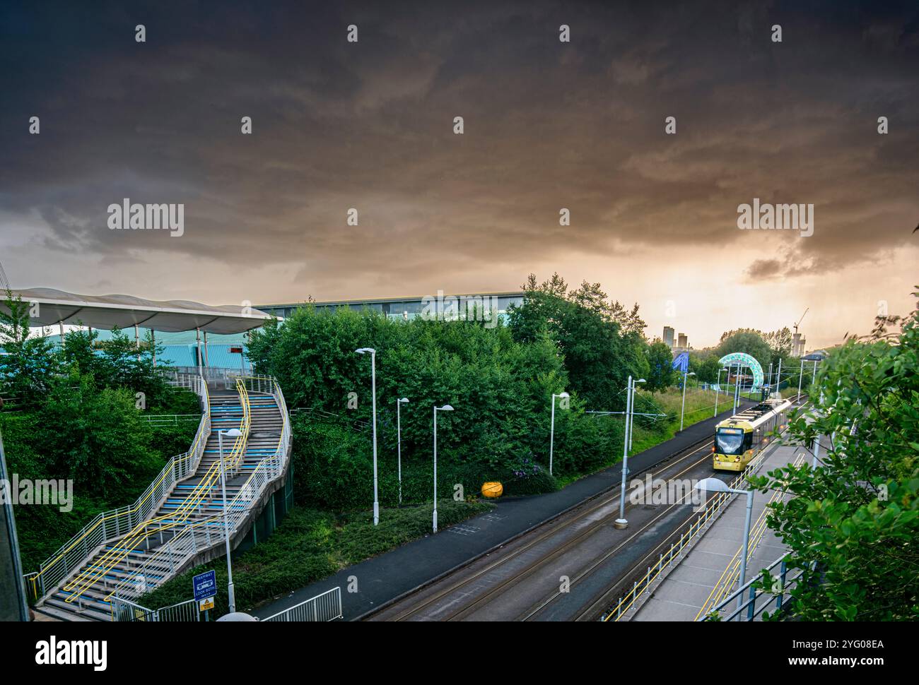 Manchester Metro Etihad Stadium stop, Manchester, July 2024, England ...