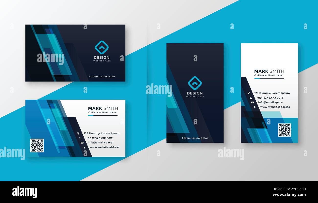 stylish blue elegant business card design Stock Vector Image & Art - Alamy