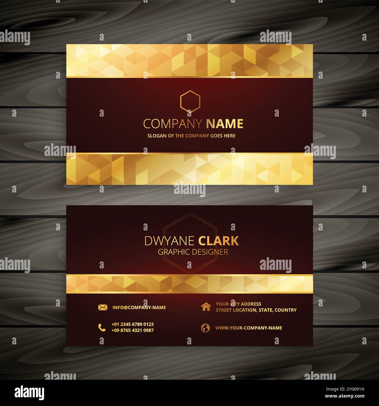 Gold business card design hi-res stock photography and images - Alamy