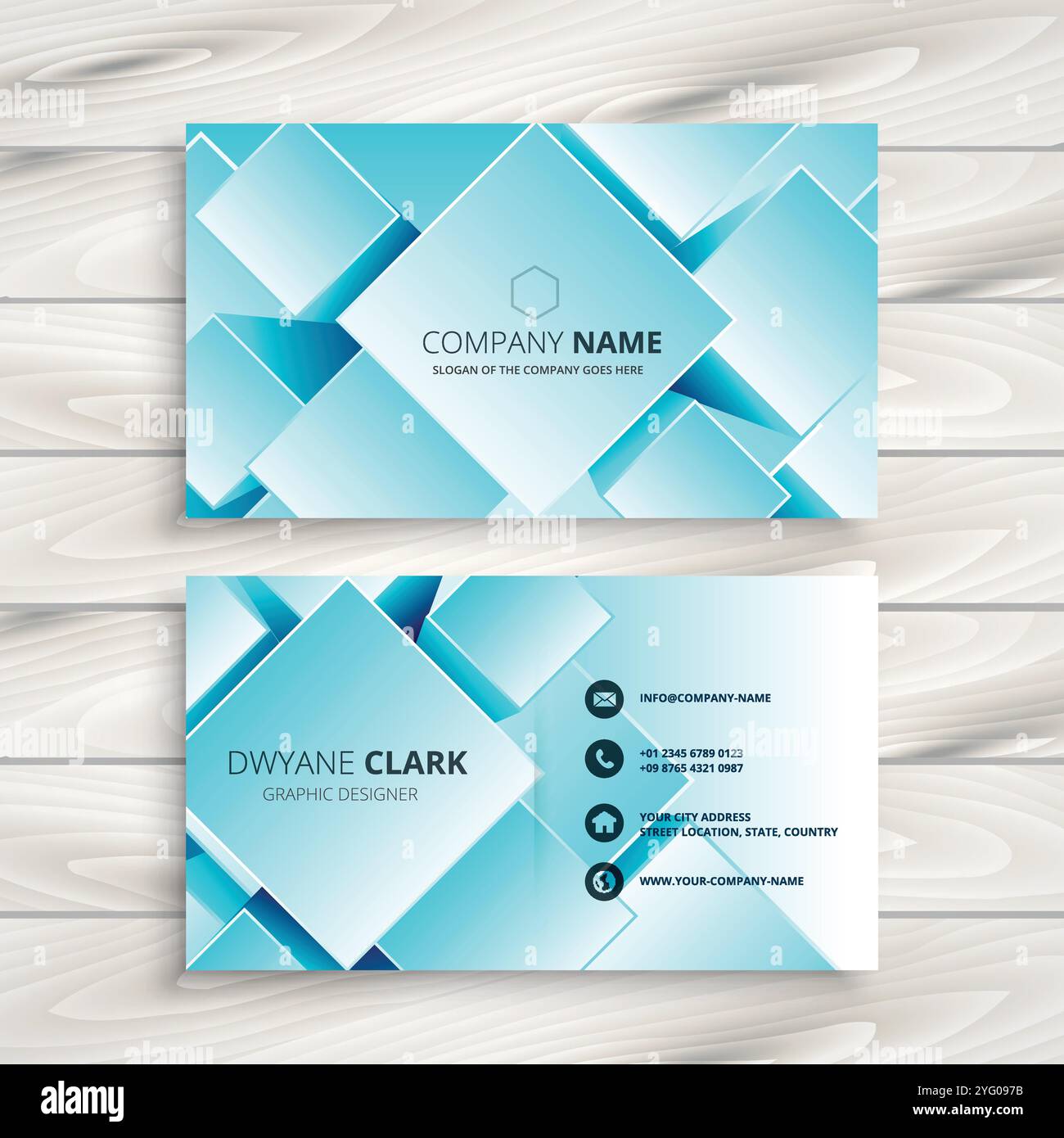 blue geometric business card design Stock Vector Image & Art - Alamy