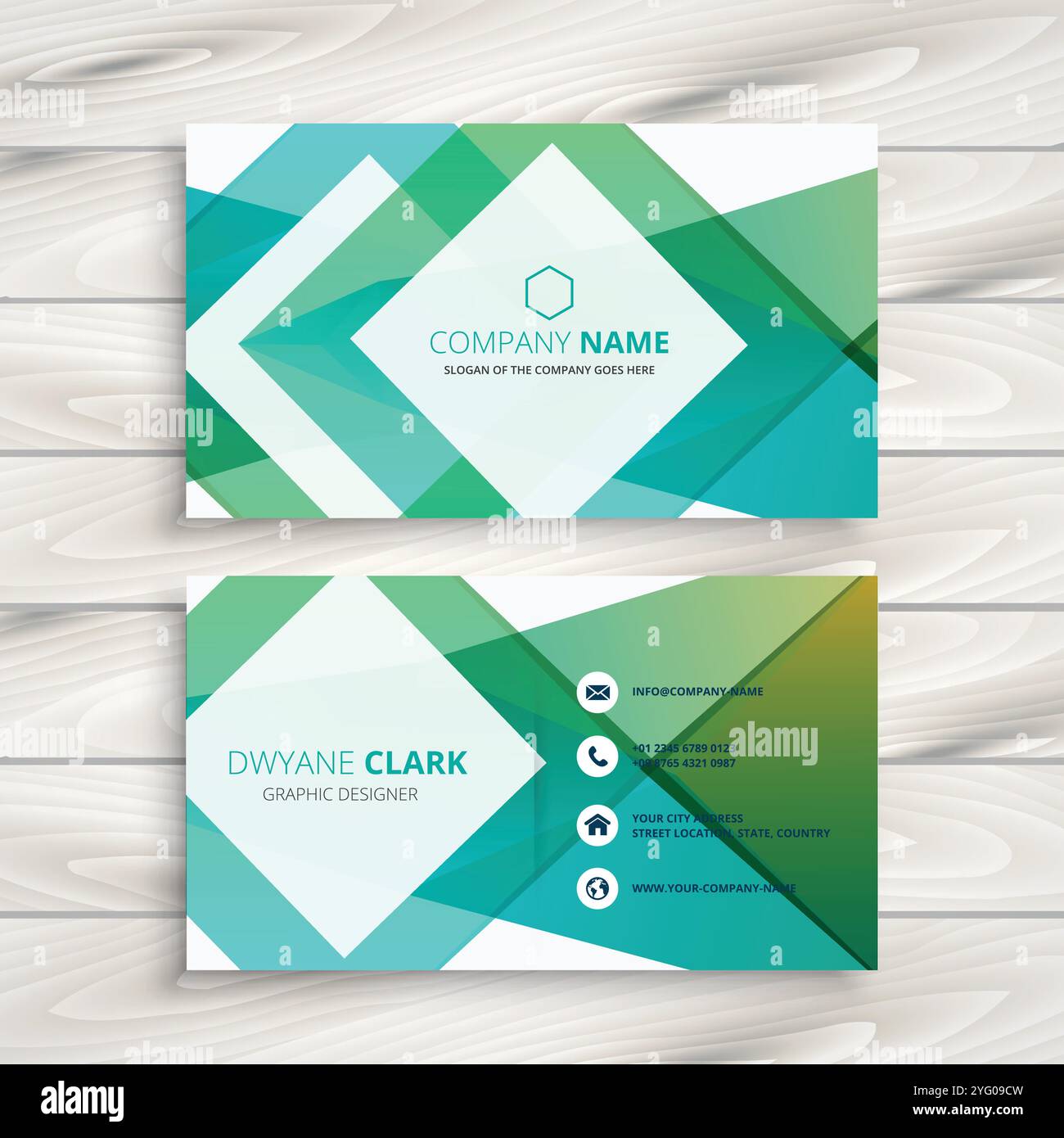 abstract blue geometric business card design Stock Vector Image & Art ...