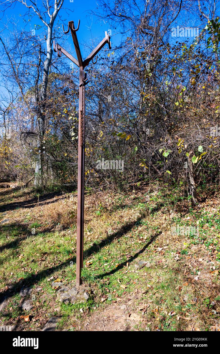 Food storage bear hang pole on the Appalachian National Scenic Trail ...