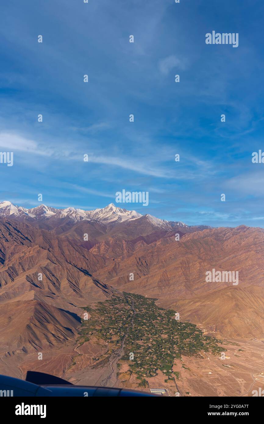 The high-altitude semi-desert landscape of the Leh valley, Ladakh ...