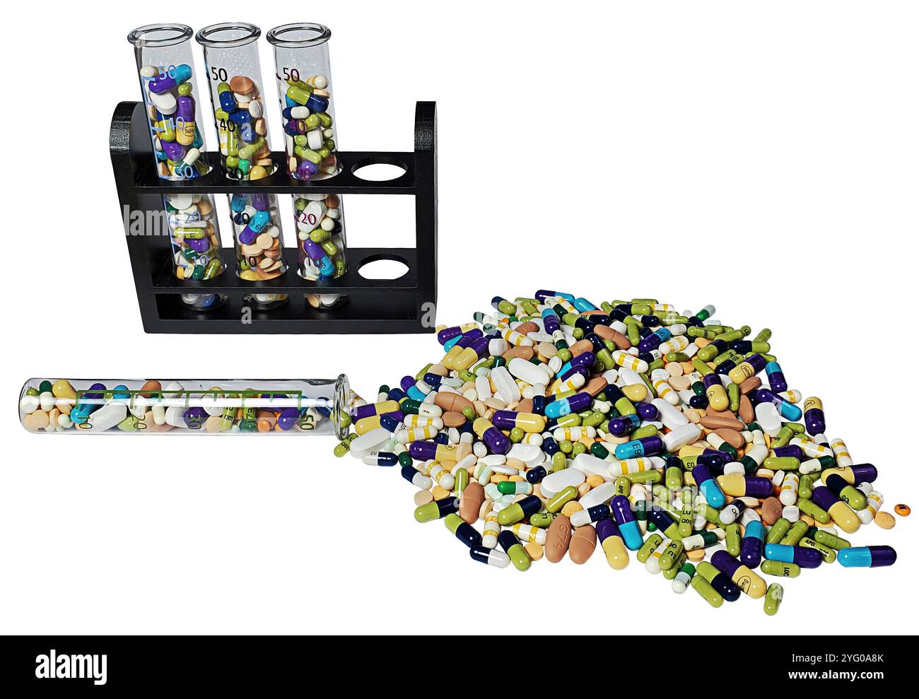 Glass Test Tubes Used during medical and scientific tests filled with ...