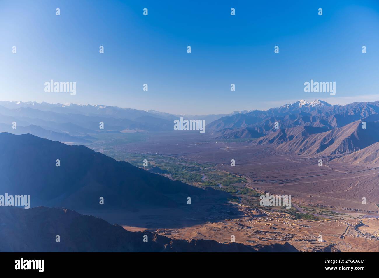 The high-altitude semi-desert landscape of the Leh valley, Ladakh ...