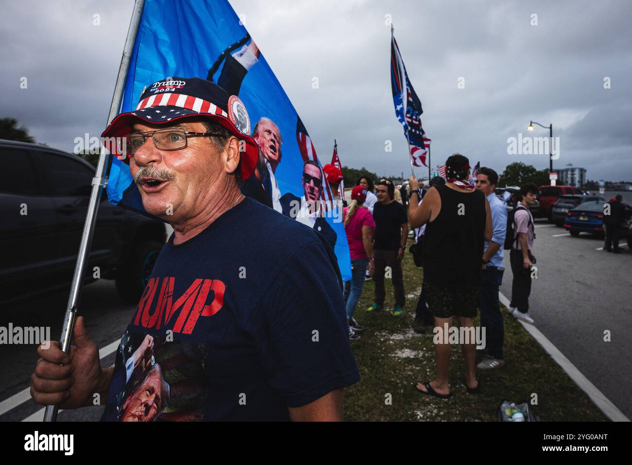 West Palm Beach, Florida, USA. 5th Nov, 2024. Trump supporters rally ...