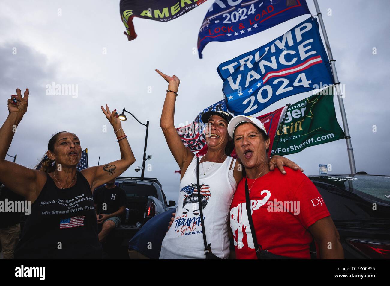 West Palm Beach, Florida, USA. 5th Nov, 2024. Trump supporters rally ...
