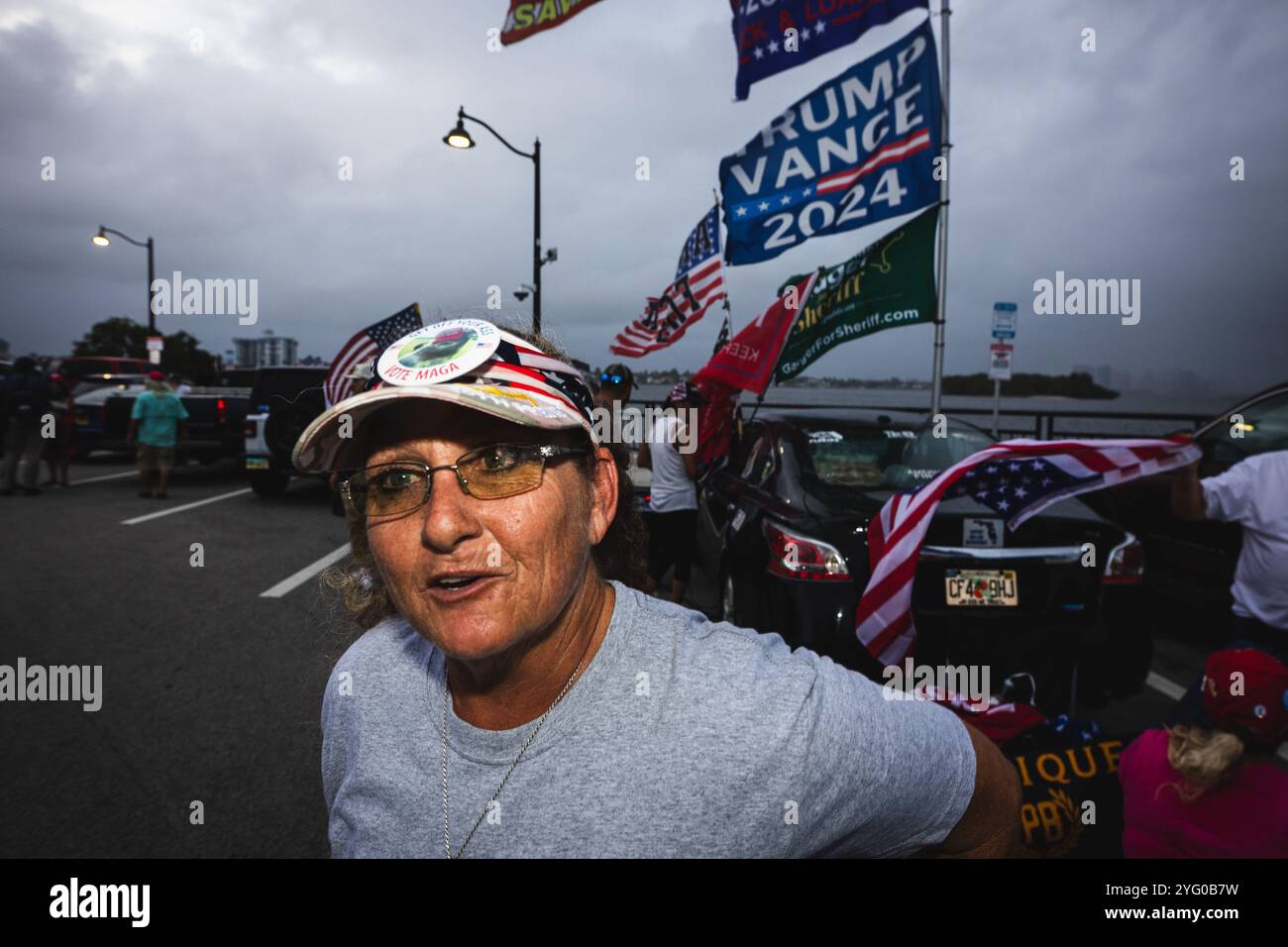 West Palm Beach, Florida, USA. 5th Nov, 2024. Trump supporters rally ...