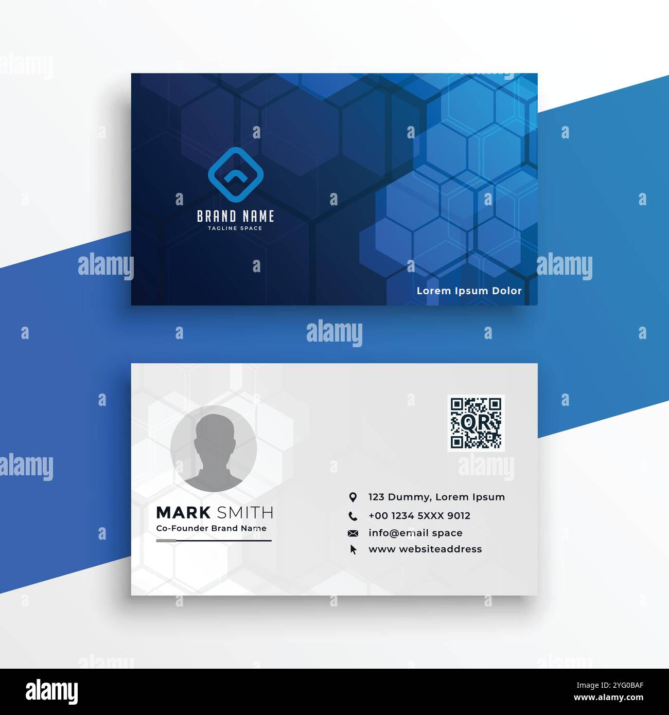 blue and white technology business card design Stock Vector Image & Art ...