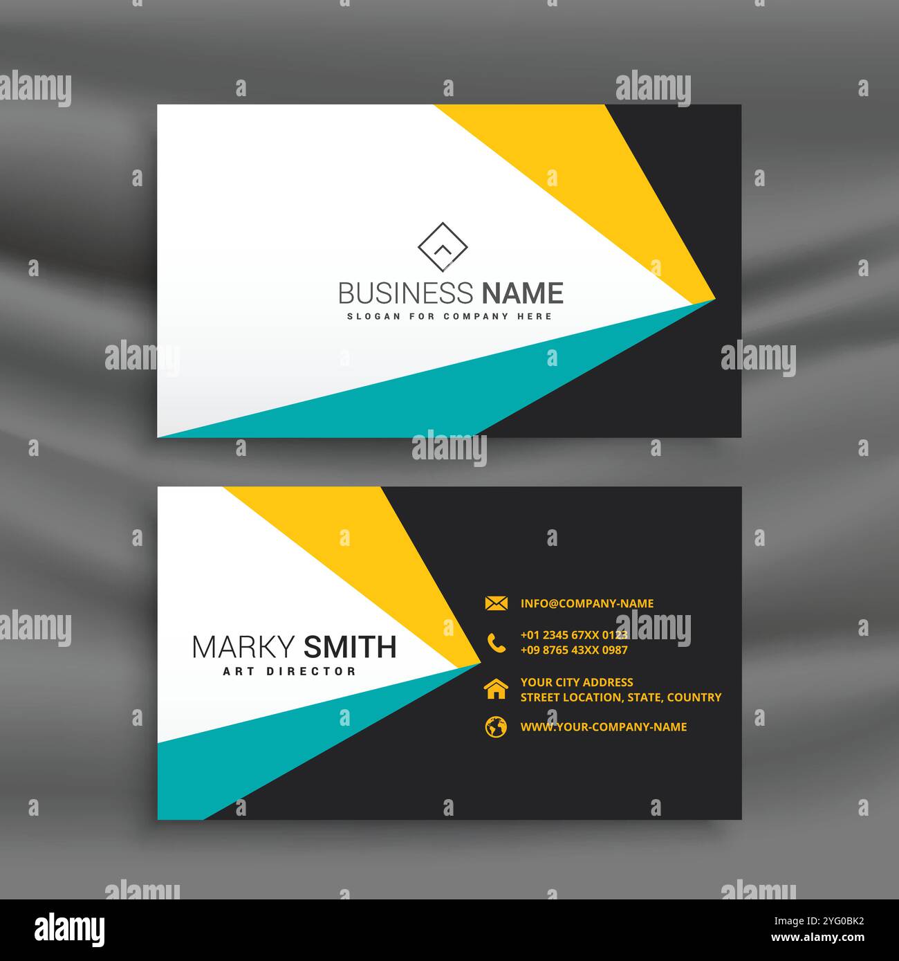 abstract geometric business card layout design template Stock Vector ...
