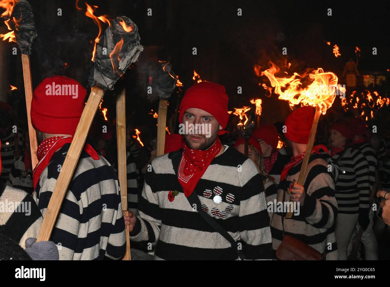 Lewes, UK. 5th November 2024. Thousands fill the streets of Lewes in ...