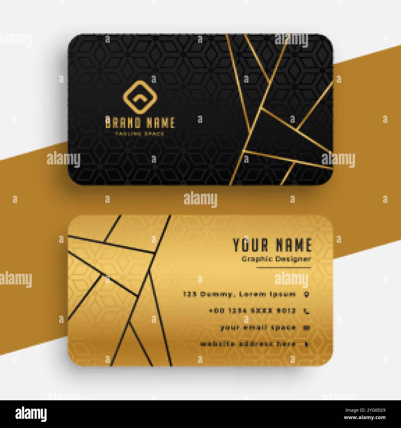 black and gold luxury vip business card design template Stock Vector ...