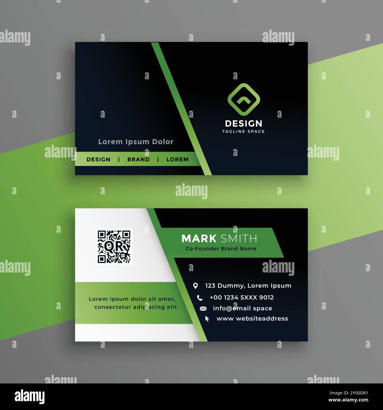 professional green business card modern template design Stock Vector ... professional green business card modern template design Stock Vector ...