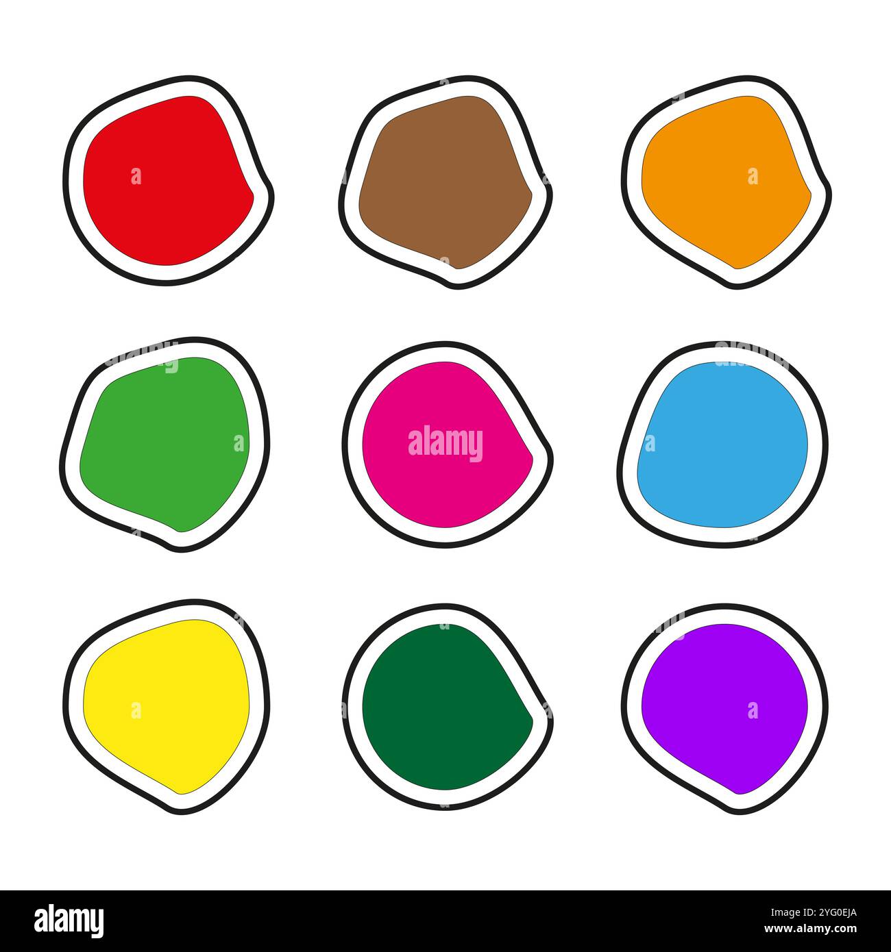 Color palette spots. Abstract colorful dots. Multicolored vector shapes ...