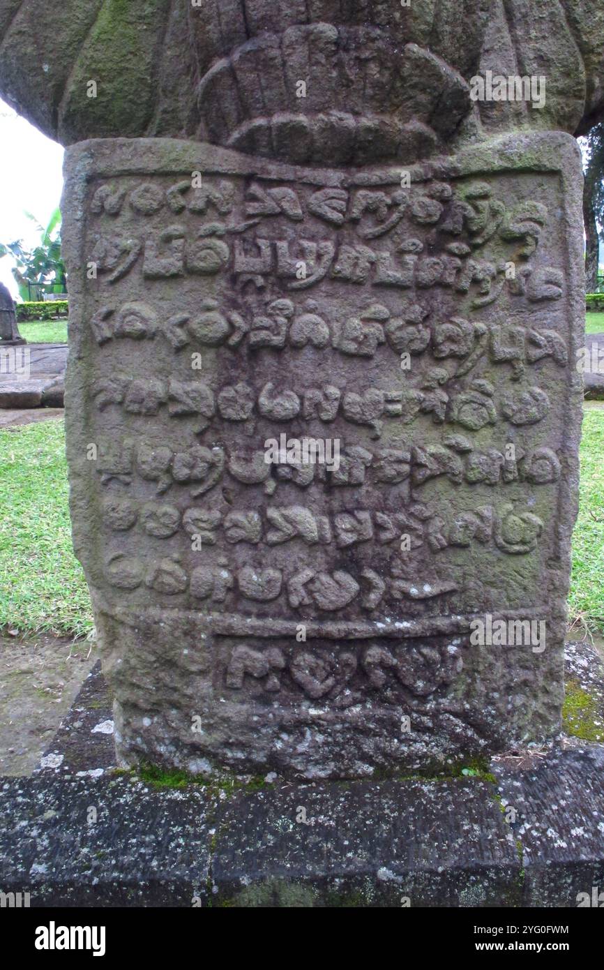 Bas-relief sculptures on wall at encased foot of Sukuh Temple, ancient ...