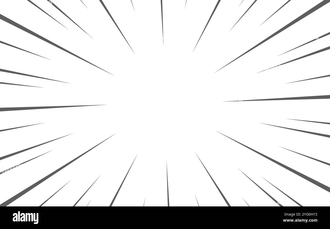 Comic strip radial motion lines on transparent background Stock Vector ...