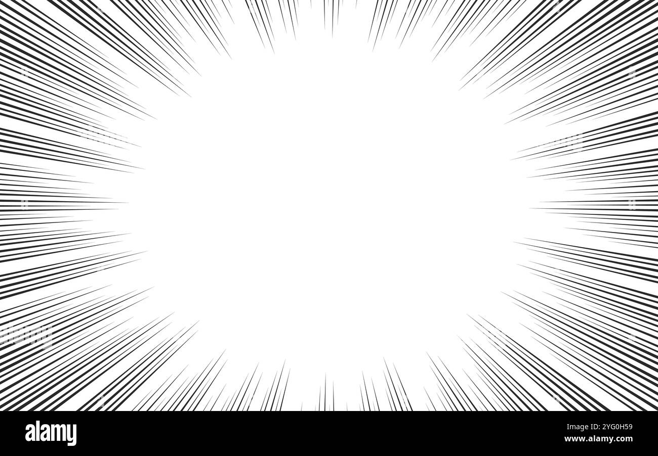 Comic strip radial motion lines on transparent background Stock Vector ...