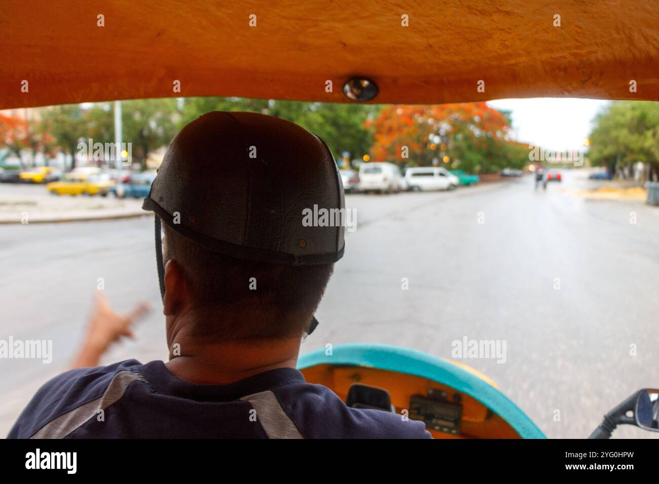 Driver Inside A Coco- taxi In Downtown La Habana (Havana), Cuba Stock ...