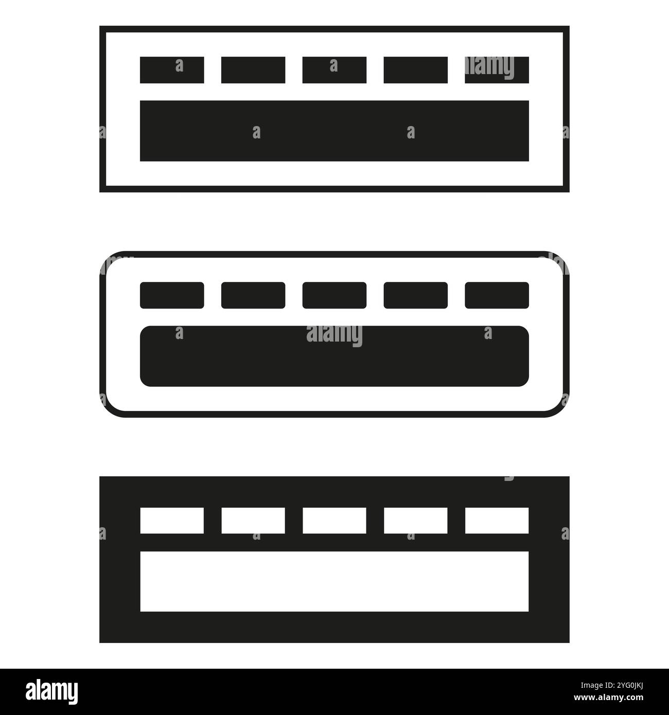 Screen line icon. Horizontal bar vector. Black abstract lines ...