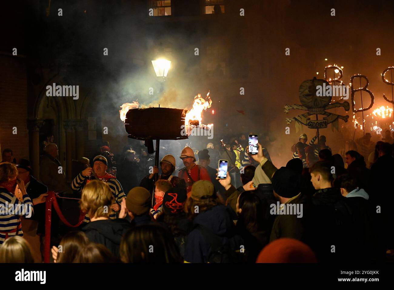 Lewes, UK. 5th November 2024. Thousands fill the streets of Lewes in ...