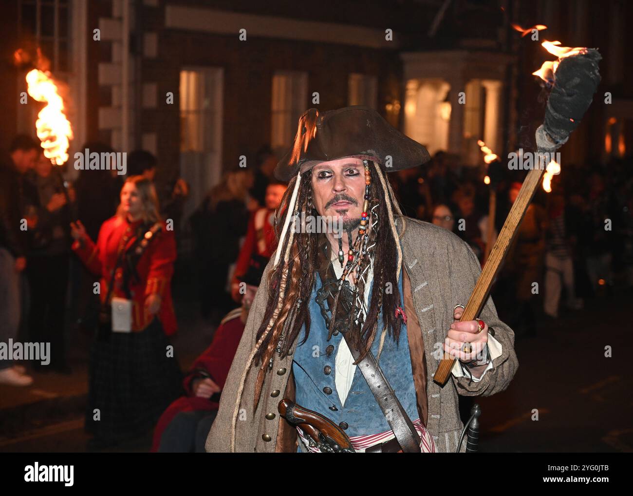 Lewes, UK. 5th November 2024. Thousands fill the streets of Lewes in ...