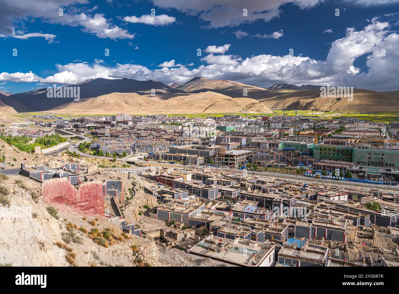 Tibet architecture. Sakya monastery is a pilgrim and tourist ...