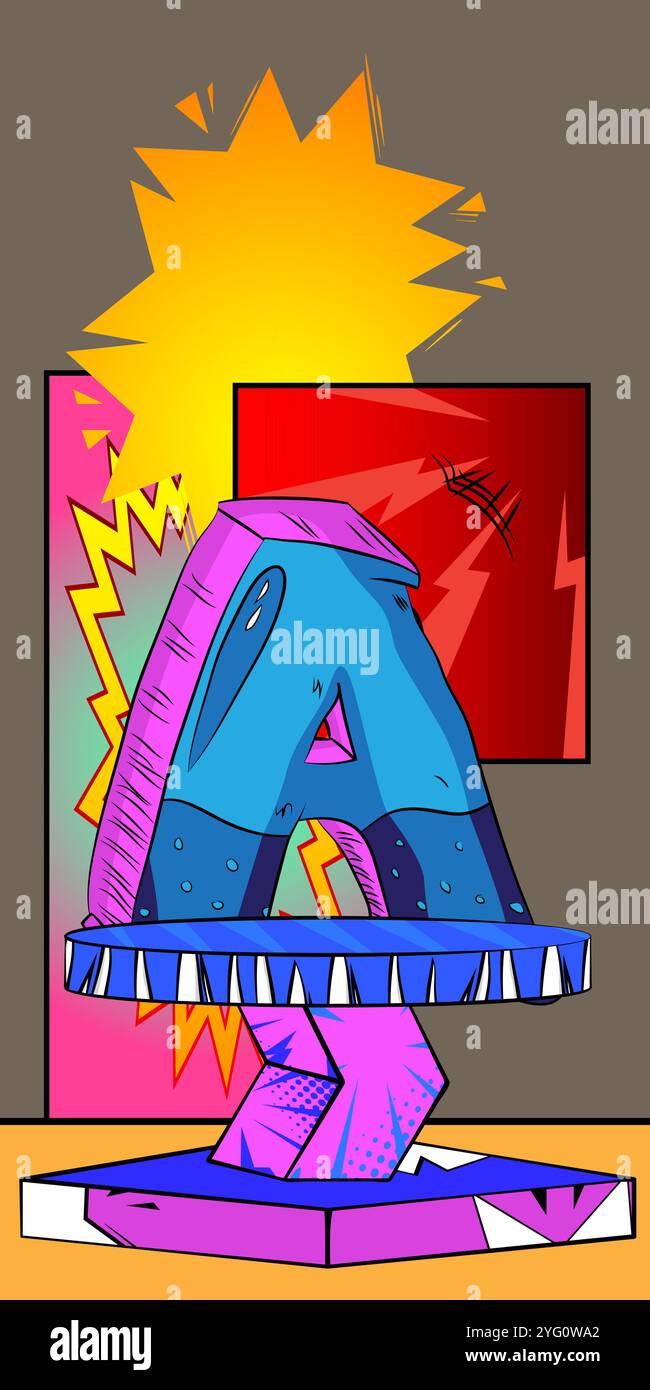 Comic Book Product podium stage for mockup presentation with Letter A ...