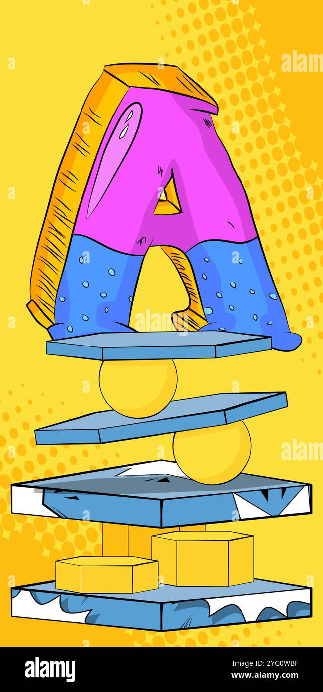 Comic Book Product podium stage for mockup presentation with Letter A ...