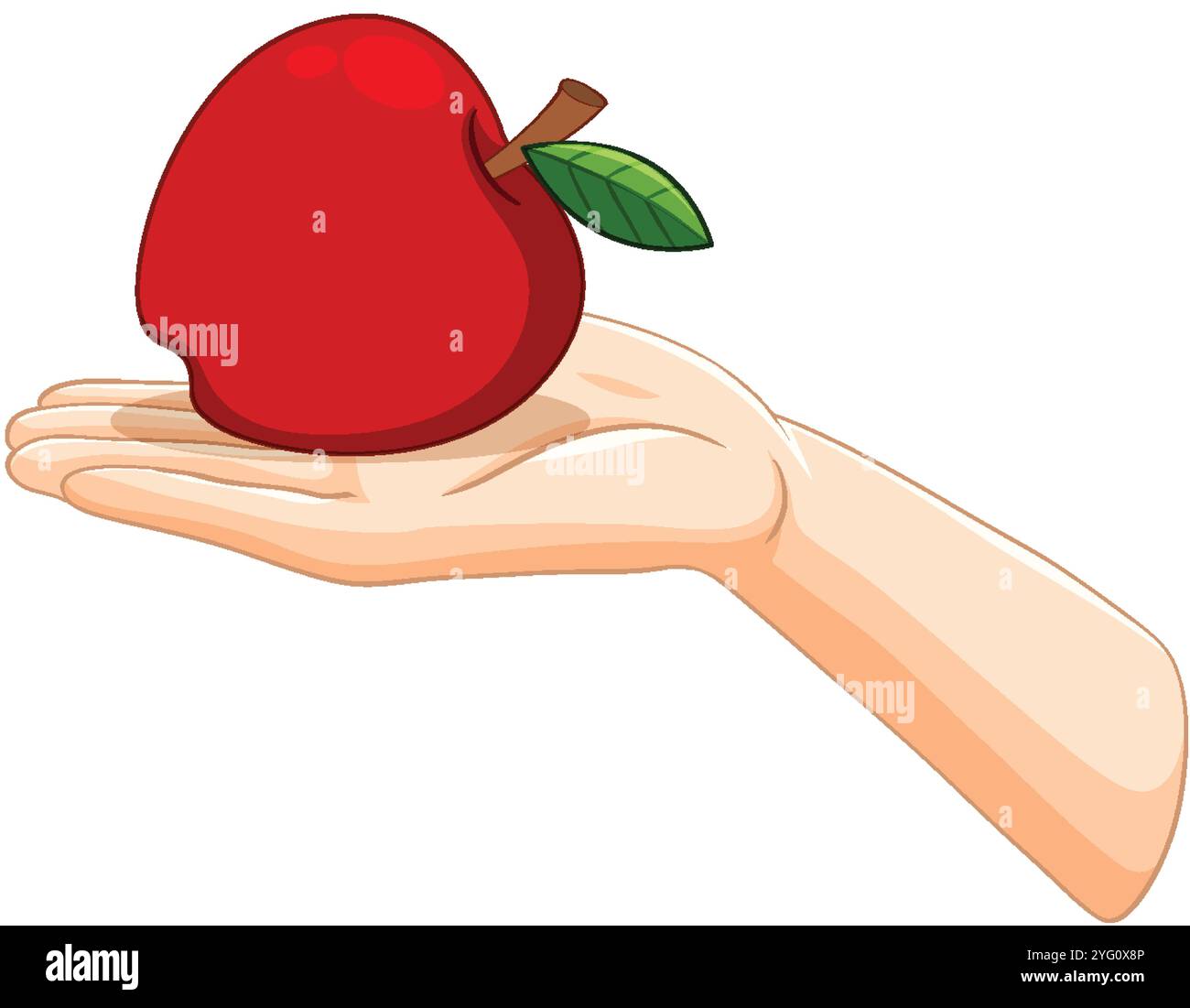 Illustration of a hand offering a red apple Stock Vector Image & Art ...