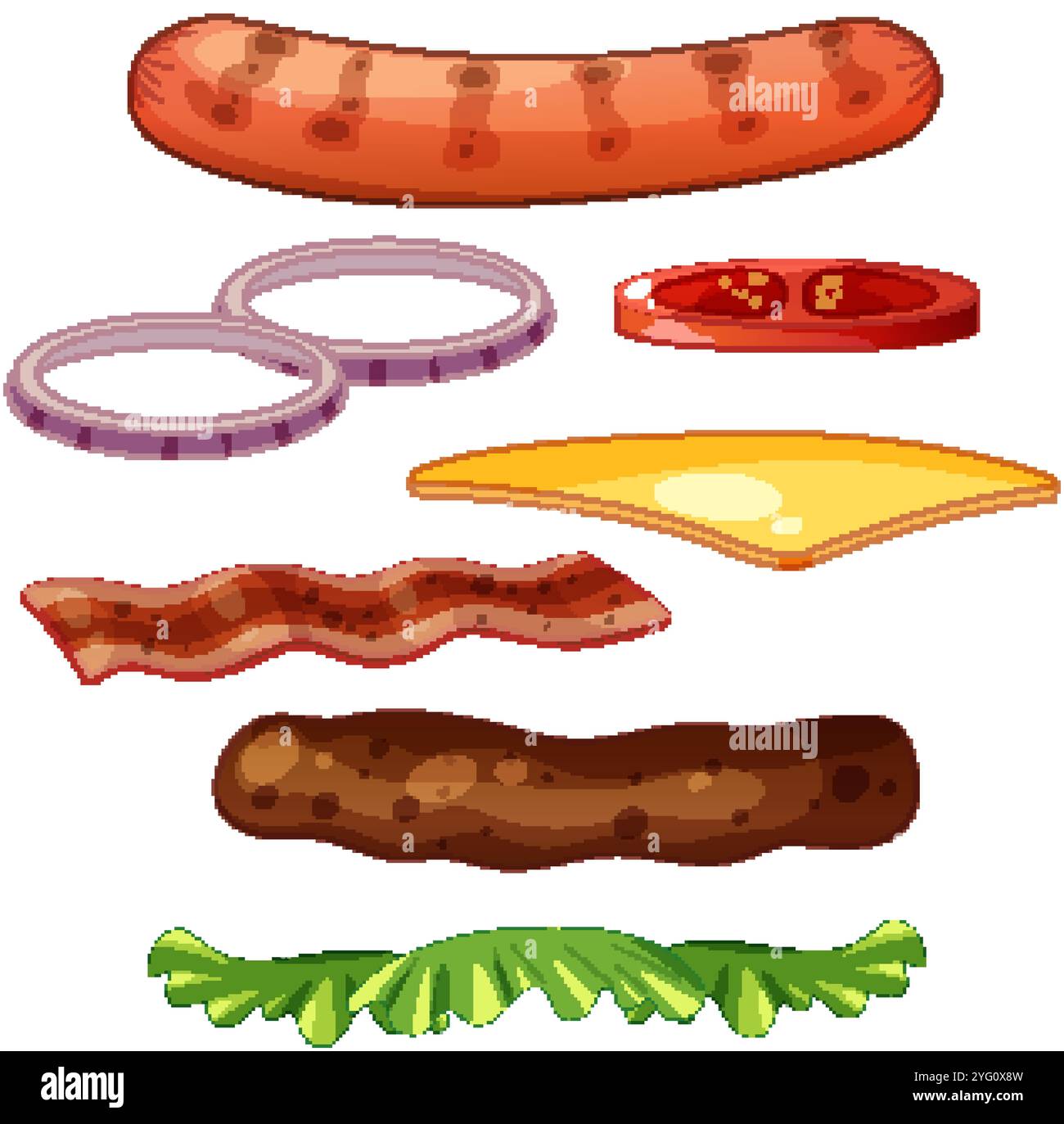 Vector illustration of various sandwich ingredients Stock Vector Image ...