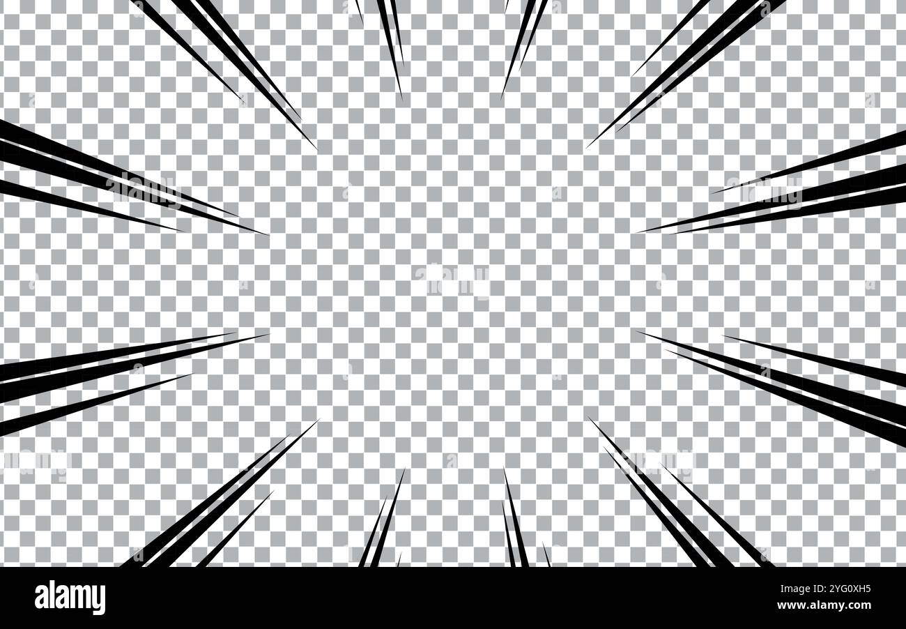 Comic strip radial motion lines on transparent background Stock Vector ...