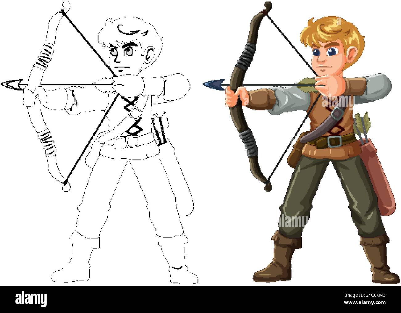 Two archers aiming with bows and arrows Stock Vector Image & Art - Alamy