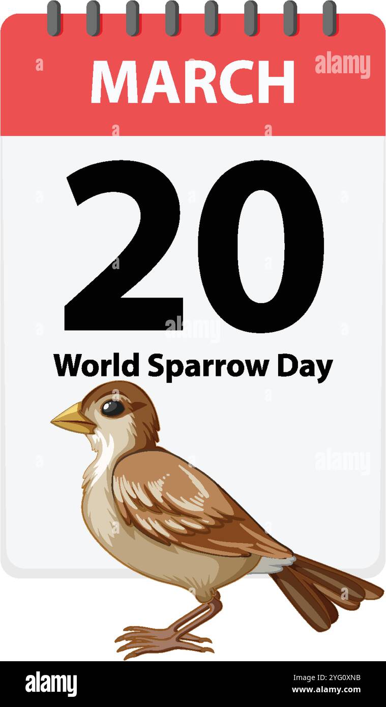 March 20th marked with a sparrow image Stock Vector Image & Art - Alamy