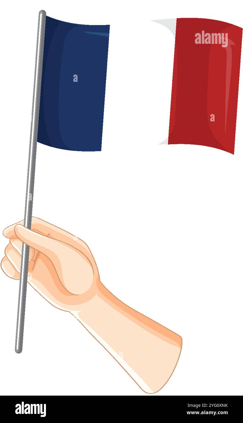 Illustration of hand holding two national flags Stock Vector Image ...