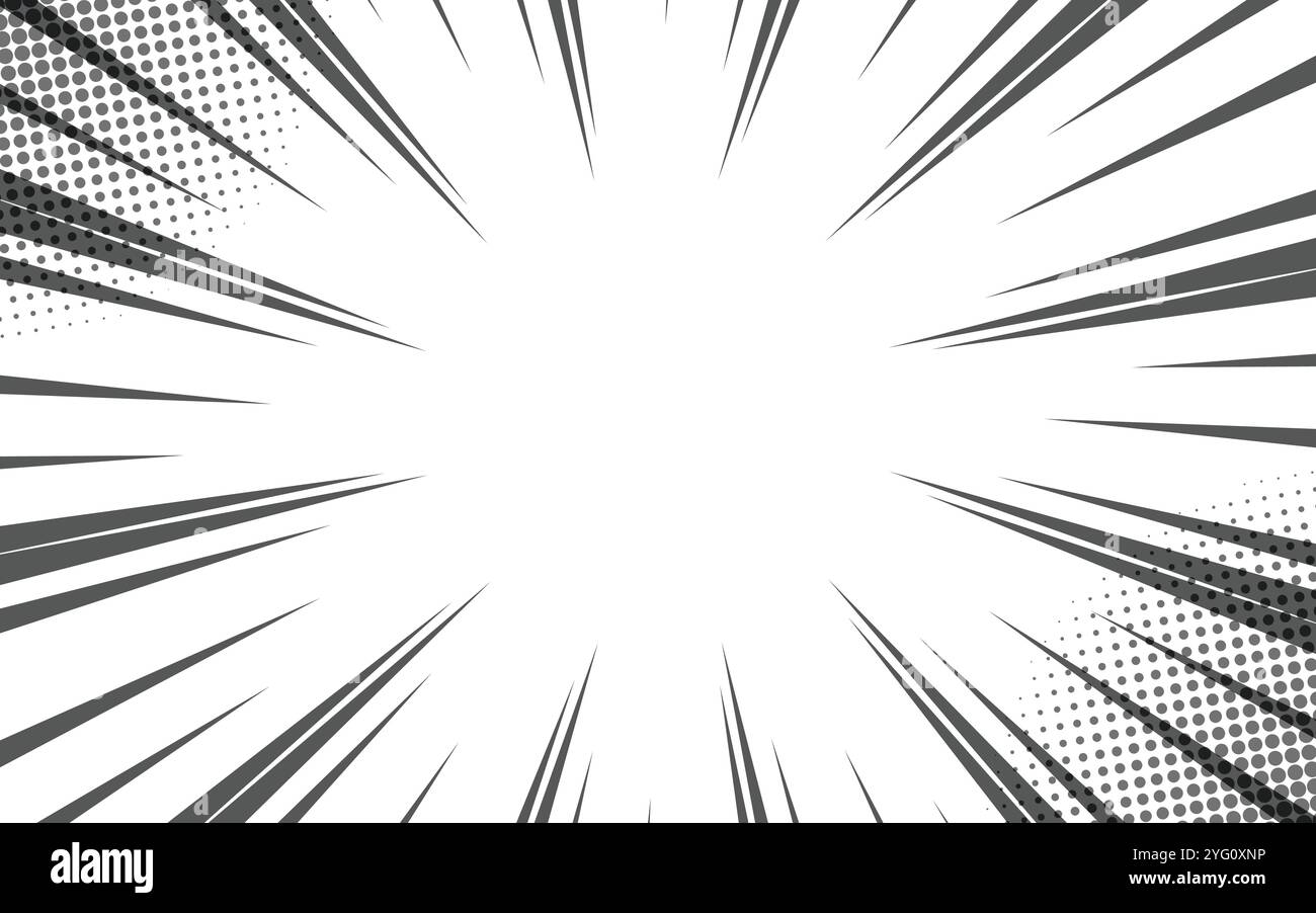 Comic strip radial motion lines on transparent background Stock Vector ...