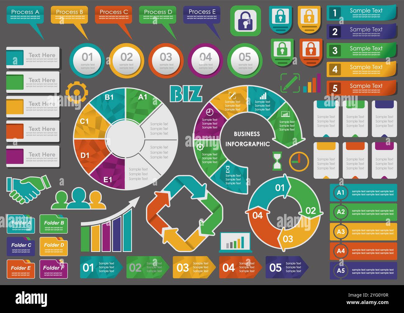 Business Infographics, Tags, And Icons Set Isolated On A White ...