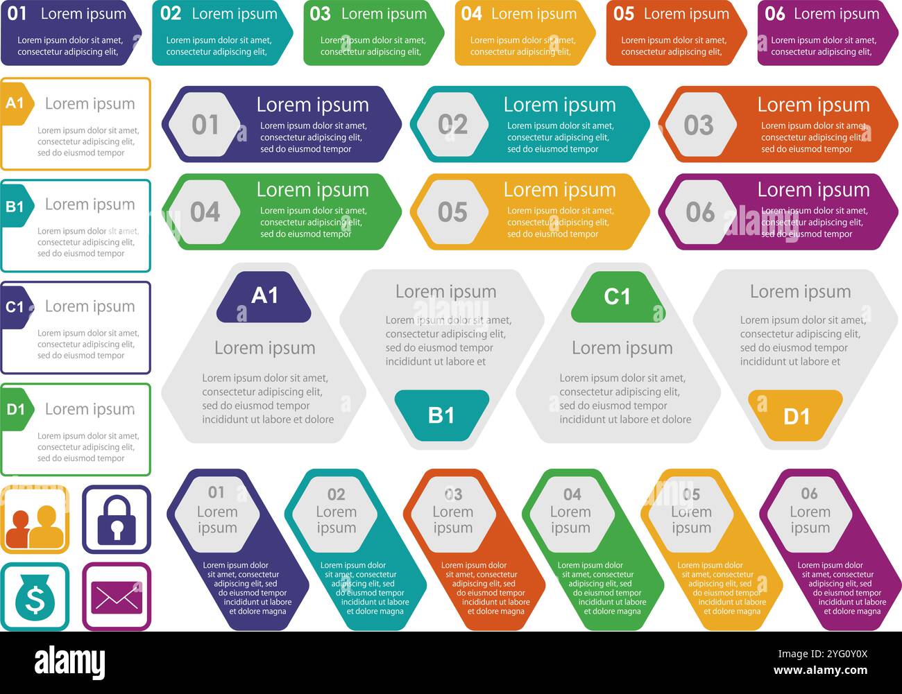 Business Infographics, Tags, And Icons Set Isolated On A White ...