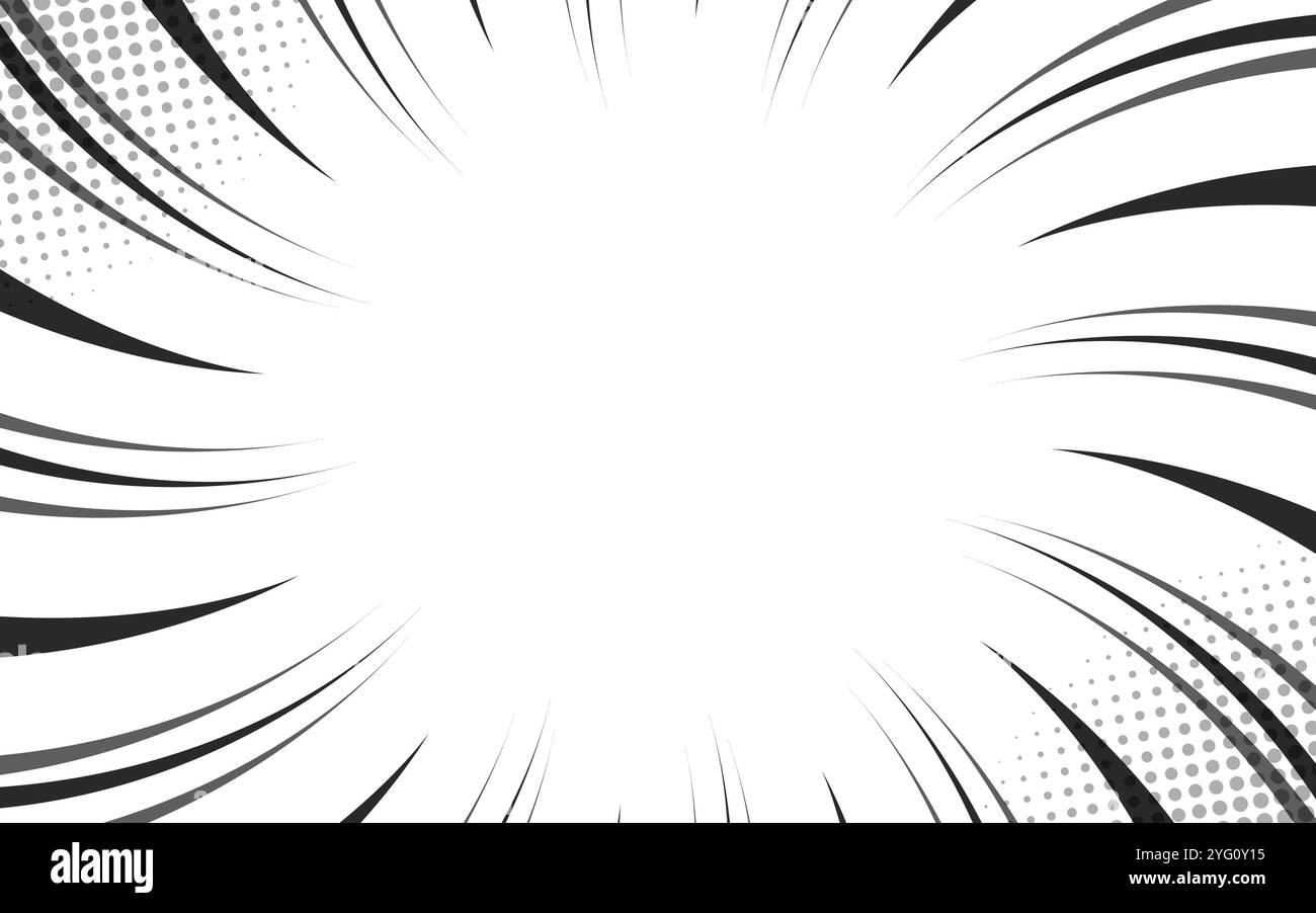 Comic strip radial motion lines on transparent background Stock Vector ...