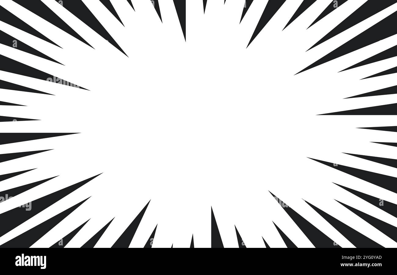 Comic strip radial motion lines on transparent background Stock Vector ...